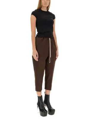 Rick Owens Drawstring Cropped Wool Pants
