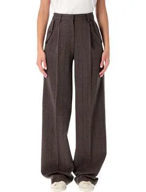 GOLDEN GOOSE High Waist Wide-leg Trousers - Cocoa Brwon