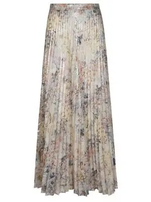GOLDEN GOOSE Sequin-embellished Pleated Floral Skirt - Rosa