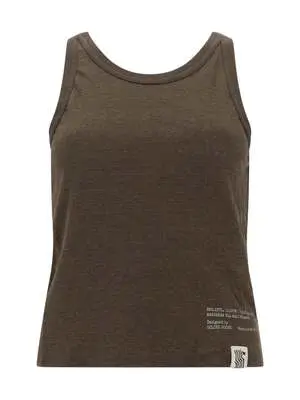 GOLDEN GOOSE Sleeveless Linen Top - Brown