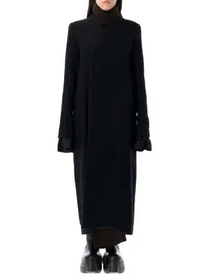 Rick Owens Wool Overlap Seam Coat - Black