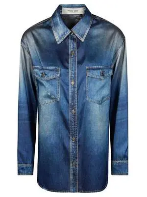 GOLDEN GOOSE Long Sleeved Denim Shirt - Blu