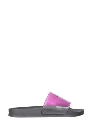 GIUSEPPE ZANOTTI Transparent Logo Slide Sandals - Fuchsia