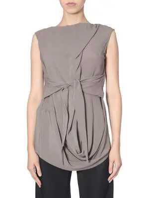 Rick Owens Draped And Knotted Mini Top - Grey