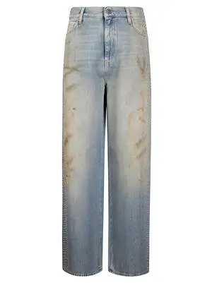 GOLDEN GOOSE Wide-leg Distressed Embellished Jeans
