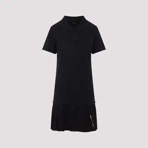 Balenciaga Layered Cotton Polo Mini Dress - Black