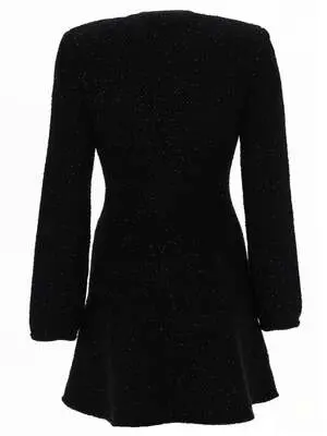 SELF-PORTRAIT Long Sleeve Fit And Flare Mini Dress