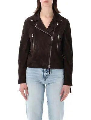 SWORD 6644 Zip Jacket In Ovine Leather - Cafeine