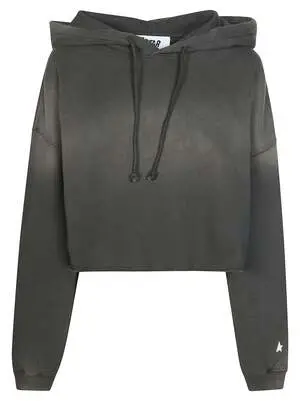 GOLDEN GOOSE Star Cropped Hooded Sweatshirt
