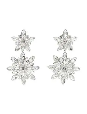 SELF-PORTRAIT Crystal Tiered Drop Earrings - Silver