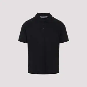 Saint Laurent Cassandre Polo Shirt In Piqu - Black