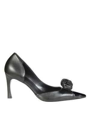 ROTATE BY BIRGER CHRISTENSEN Knot-appliqué Leather Pumps - Nero