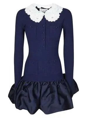 SELF-PORTRAIT Mini Suit With White Collar - Blu