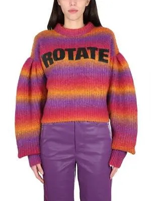 ROTATE BY BIRGER CHRISTENSEN Iris Appliquéd Organic Cotton-jersey Sweatshirt - Multicolour