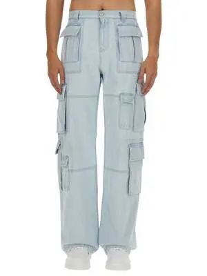 Versace Mid-rise Wide-leg Cargo Jeans - Denim