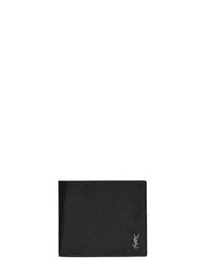 Saint Laurent Tiny Cassandre East/west Wallet In Grained Leather
