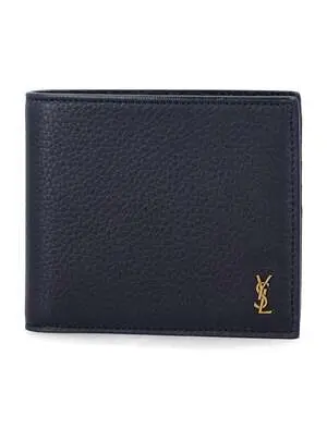 Saint Laurent Saint Laurent CASSANDRE East/West Wallet In Grain De Poudre Leather Blue