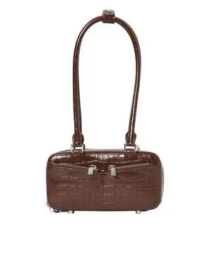 SELF-PORTRAIT Embossed Mini Shoulder Bag - Brown