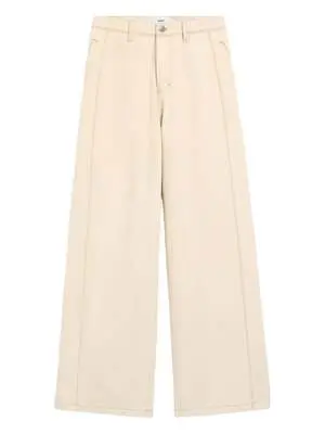AMI Paris Wide-leg Tailored Trousers - Ecru