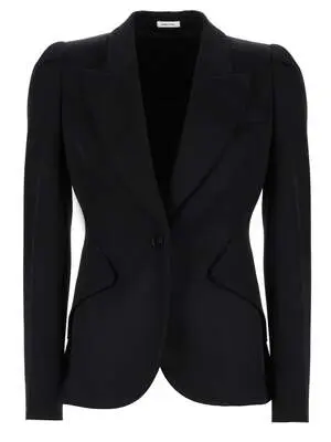 Alexander McQueen Single-breasted Leather Jacket
