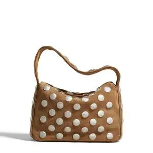 Khaite Mini Handbag With Silver Studs - Mud