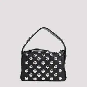 Khaite Elena Small Studded Textured-leather Shoulder Bag - Black