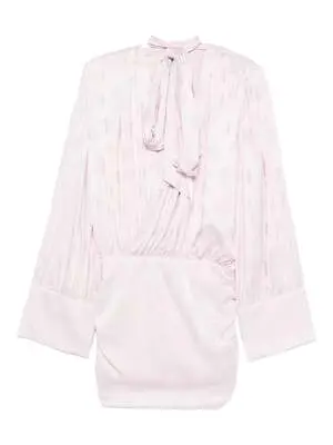 ROTATE BY BIRGER CHRISTENSEN Pink Jacquard Mini Suit With Scarf - Rosa