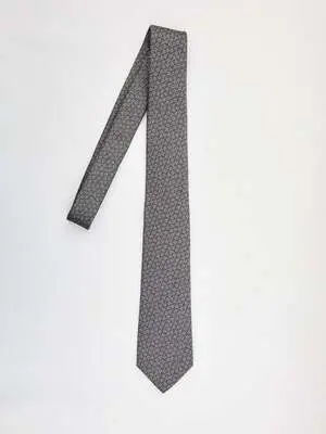 Gucci Horsebit Embroidered Silk Neck Tie - Grey