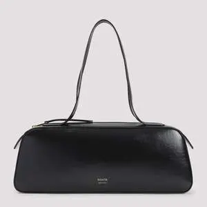 Khaite Simona Glossy Leather Shoulder Bag - Black