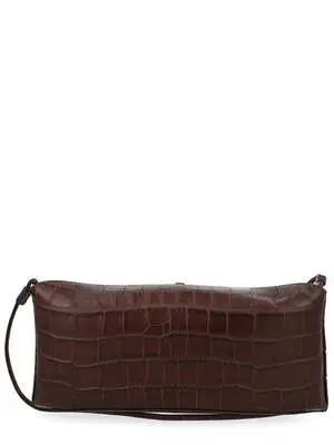 Staud Ollie Crocodile-effect Shoulder Bag - Brown