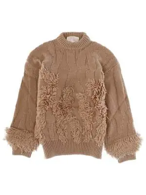 CIRCUS HOTEL Mohair Wool Blend Sweater - Beige