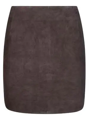 ROTATE BY BIRGER CHRISTENSEN High Waist Mini Skirt With Zip Closure - Marrone