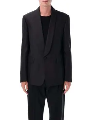 Loewe Wool And Silk Shawl Lapel Single-breasted Jacket - Black