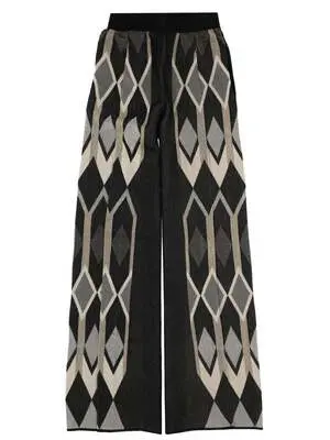 CIRCUS HOTEL Geometric Pattern Wide Leg Trousers - Multicolour