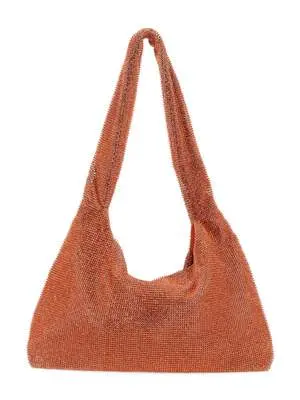 Kara Crystal Mesh Armpit Bag - Orange