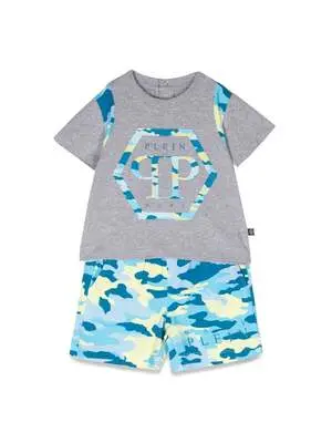 Philipp Plein Camouflage T-shirt And Shorts Set