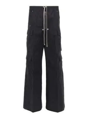 Rick Owens Wide Leg Cargo Pants With Drawstring Waist - Black
