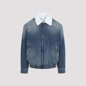 Loewe Contrast-collar Denim Jacket - Blue