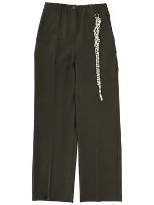 CIRCUS HOTEL Crystal Embellished Wide-leg Trousers - Green