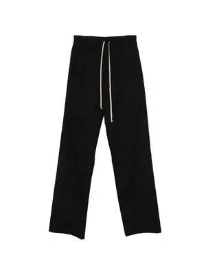 Rick Owens Drawstring Waist Trousers With Slit And Deep Pockets - Black