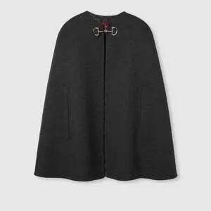 Gucci Reversible Wool And Silk Cape - Grey