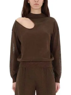 CIRCUS HOTEL Cut-out Detail Jersey Top