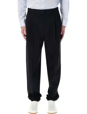 Saint Laurent Slim-fit Pants In Wool Gabardine - Black