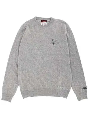 MC2 SAINT BARTH Crewneck Wool Sweater With Embroidered Detailing - Grey