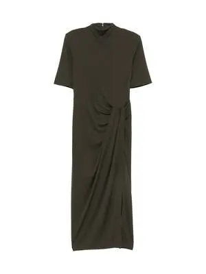 ROTATE BY BIRGER CHRISTENSEN Short Sleeve Draped Dress - Verde