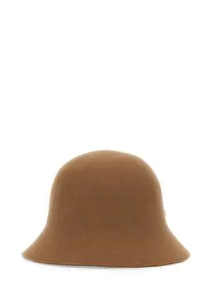 Helen Kaminski Wool Felt Hat With Leather Detail - Beige