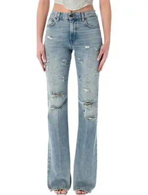 HAIKURE Flora Broken Jeans Straight-leg Fit - Broken Celestial