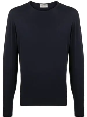 John Smedley Sea Island Cotton Crewneck Sweater - Blue