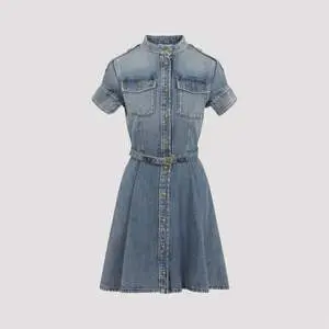 Alexander McQueen Denim Mini Dress - Blue