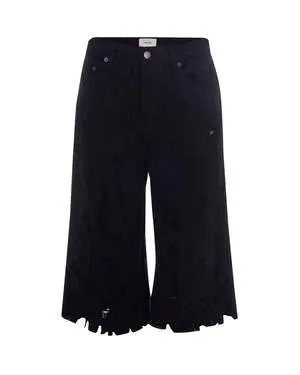 HAIKURE Black Cotton Mini Shorts